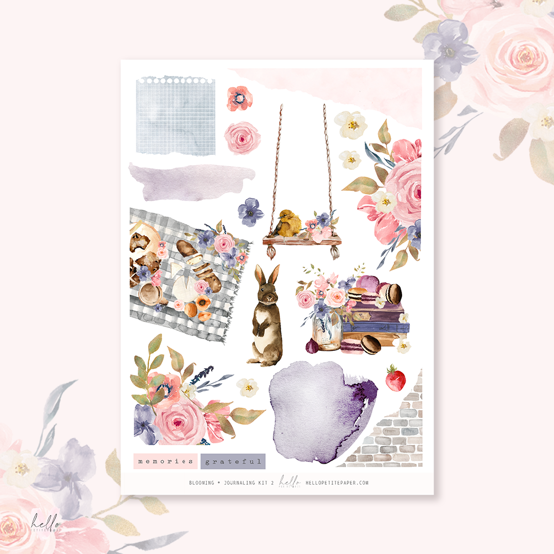 Blooming - Journaling Sticker Kit – Hello Petite Paper | planner stickers
