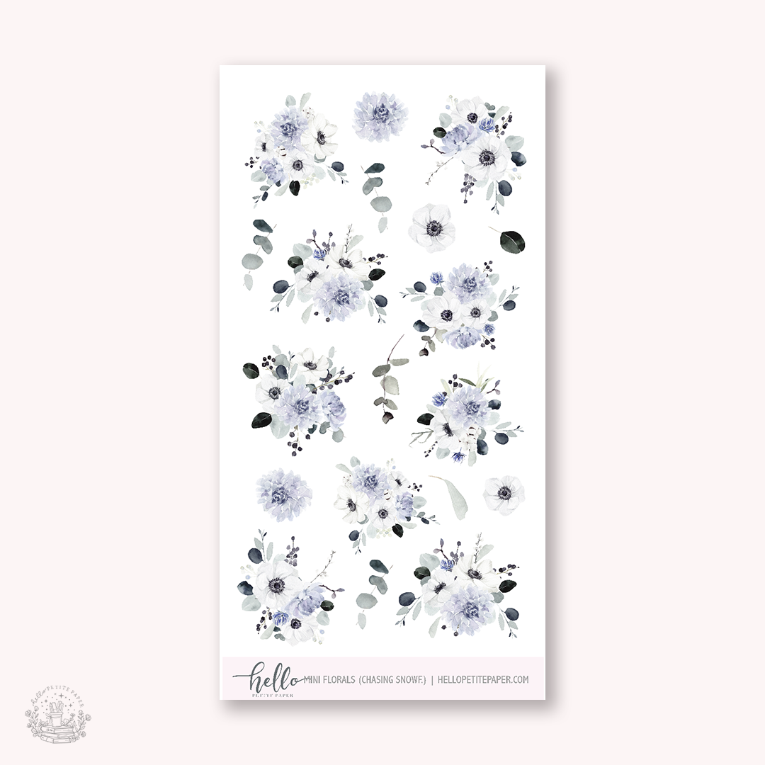 Mini Florals | Chasing snowflakes – Hello Petite Paper | planner stickers