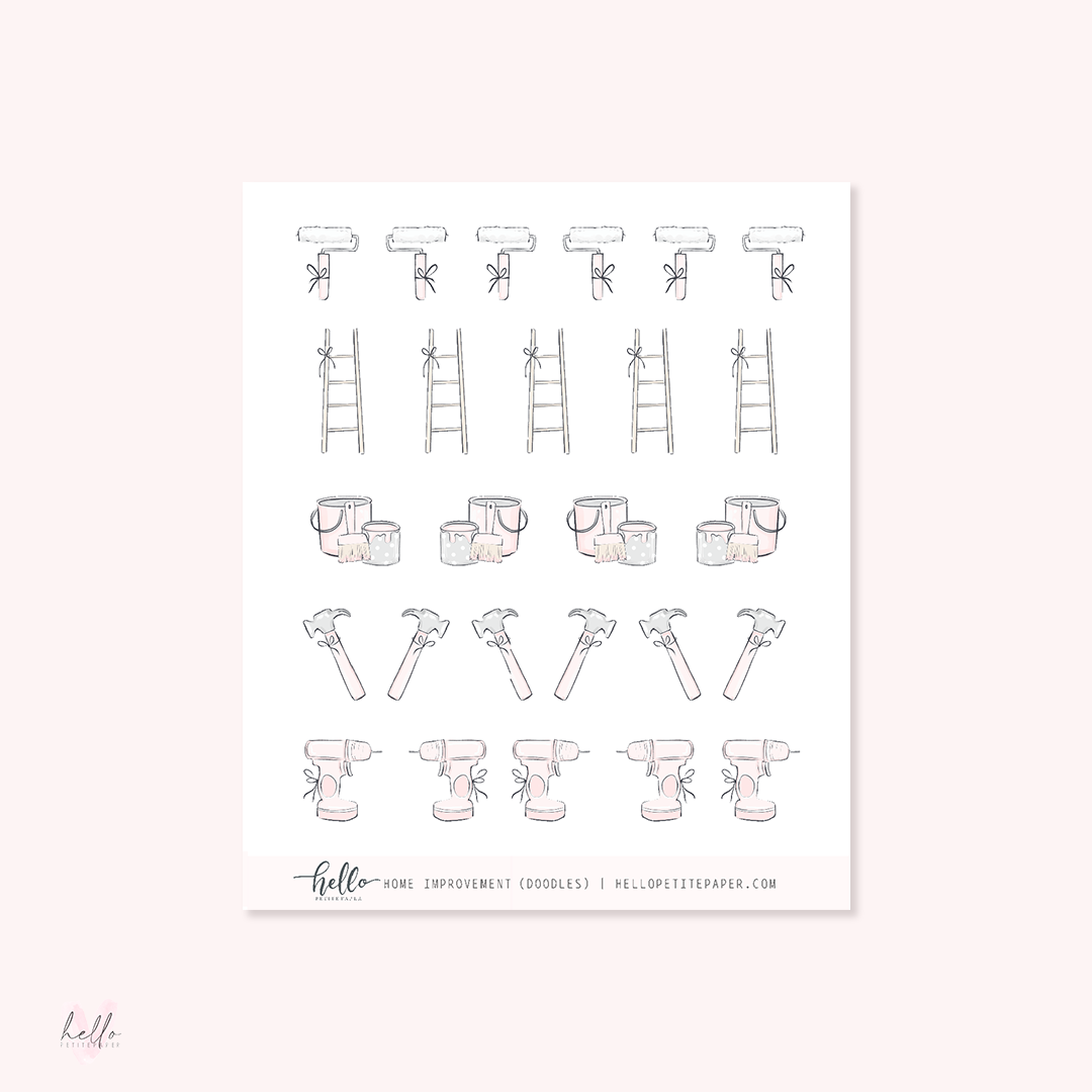 Doodle icons (HOME IMPROVEMENT) - planner stickers – Hello Petite Paper